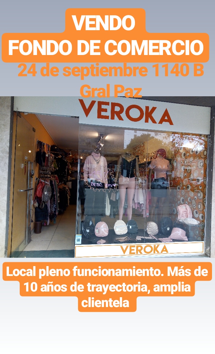 Fondo de Comercio de Indumentaria Varios en Córdoba en Negozona